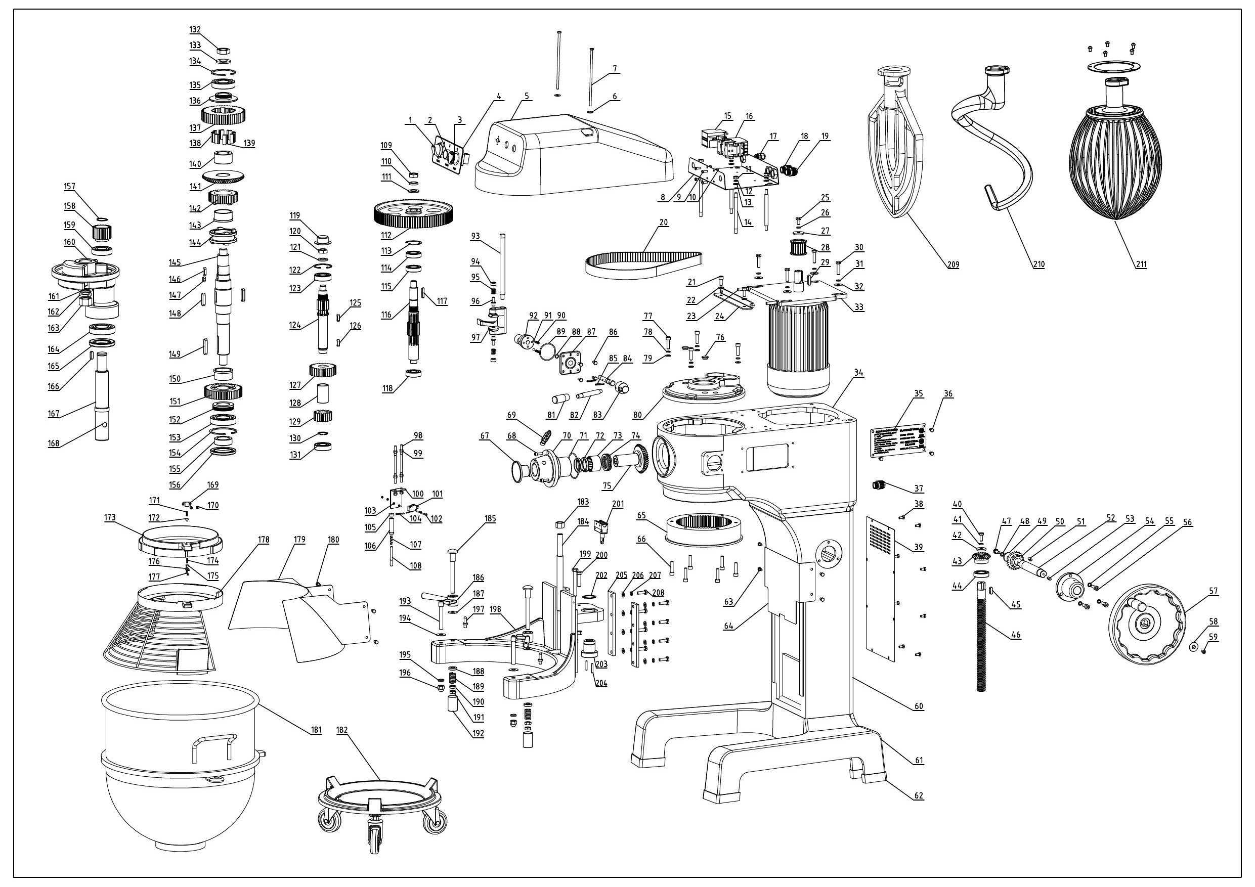 BDPM-60 Planetary Mixer Parts