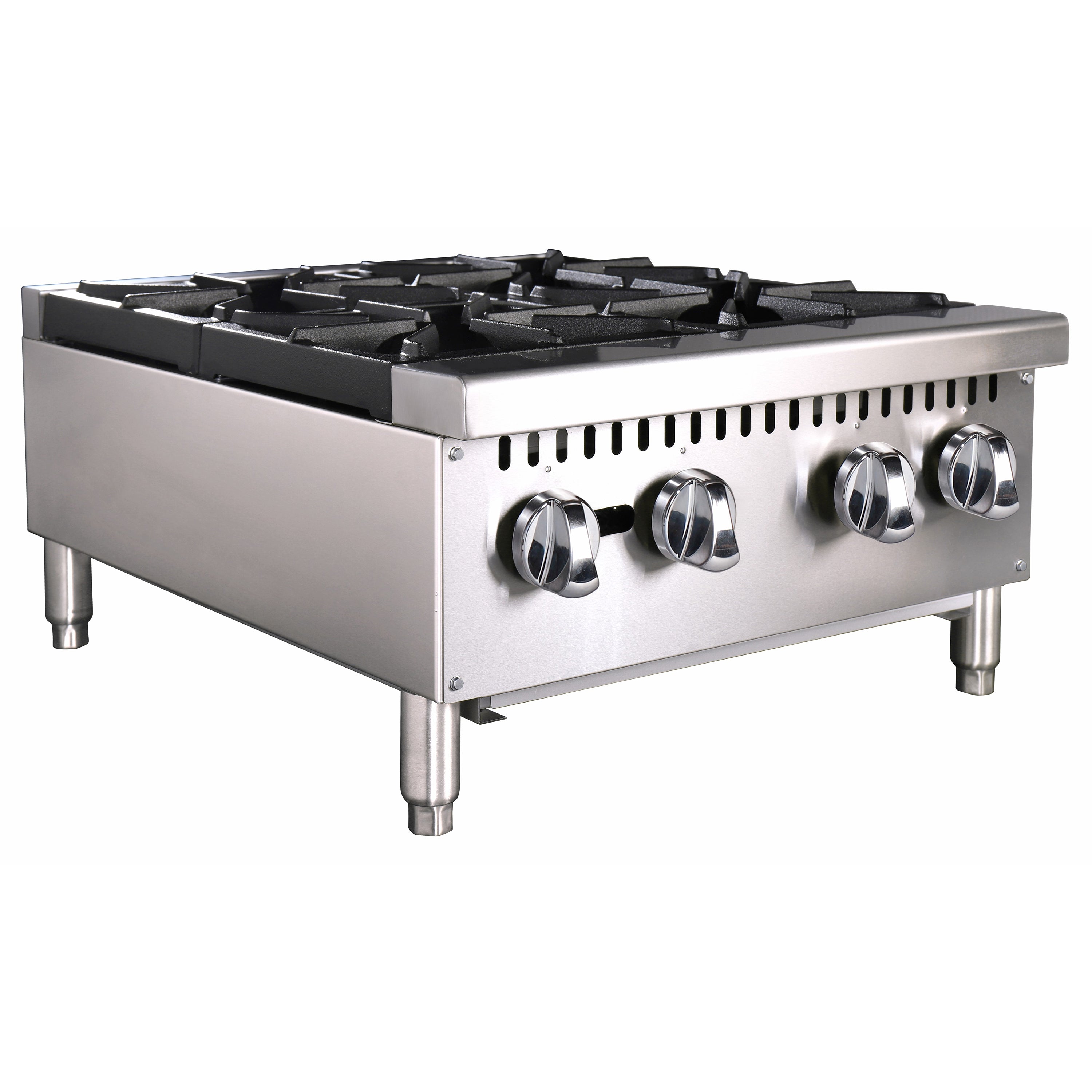 Black Diamond Gas Hot Plate, 24"W, 4 Burners, in Silver (BDCTH-24)